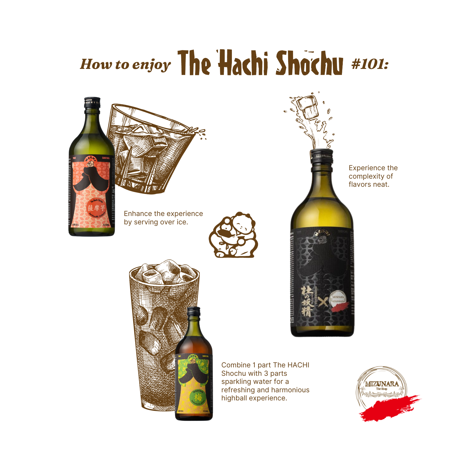 The HACHI Shochu, Umeshu (Nanko Ume), Sweet Potato (Imo) – Mizunara ...